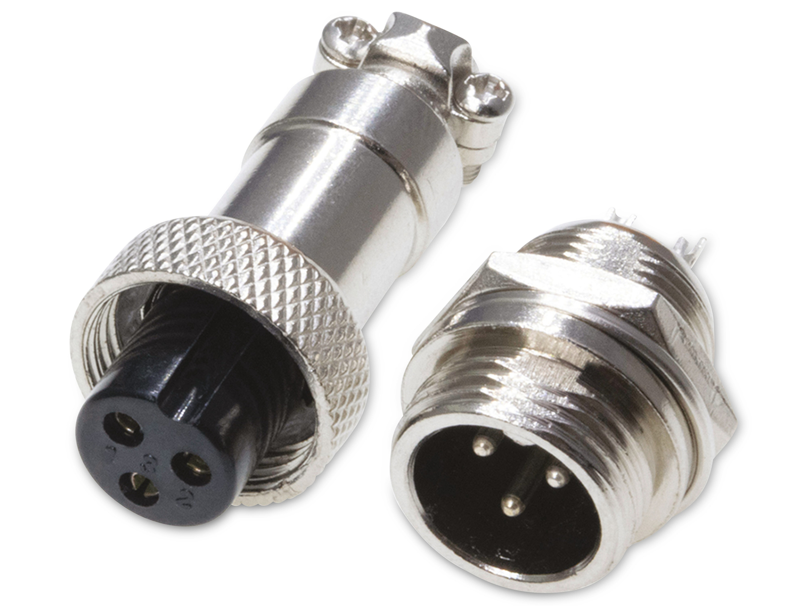 Rundsteckverbinder, 3-polig, 250V, 3A, Lötanschluss, IP55, wire to ...