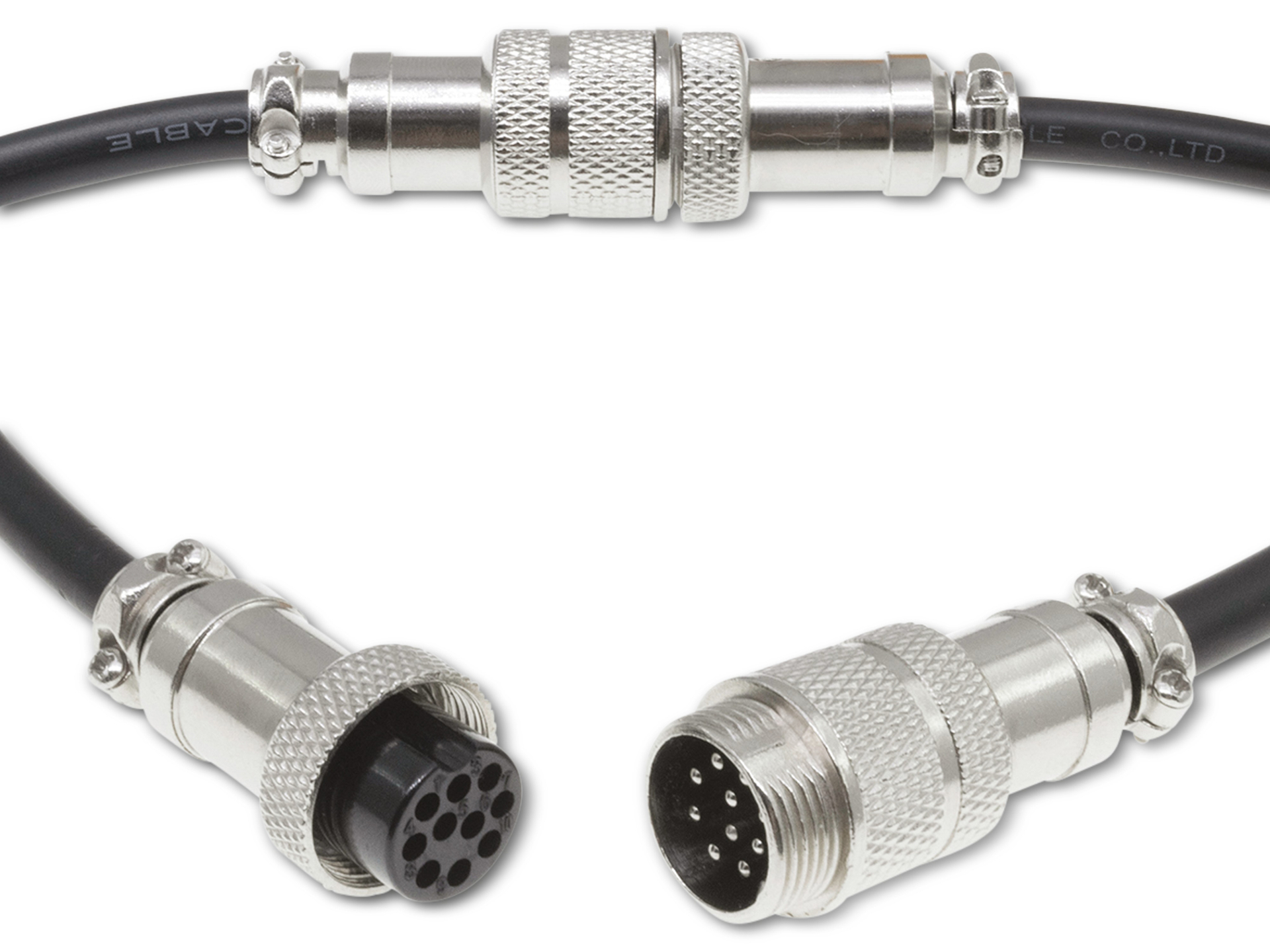 Rundsteckverbinder, 10-polig, 30V, 1A, Lötanschluss, IP55, wire to wire ...
