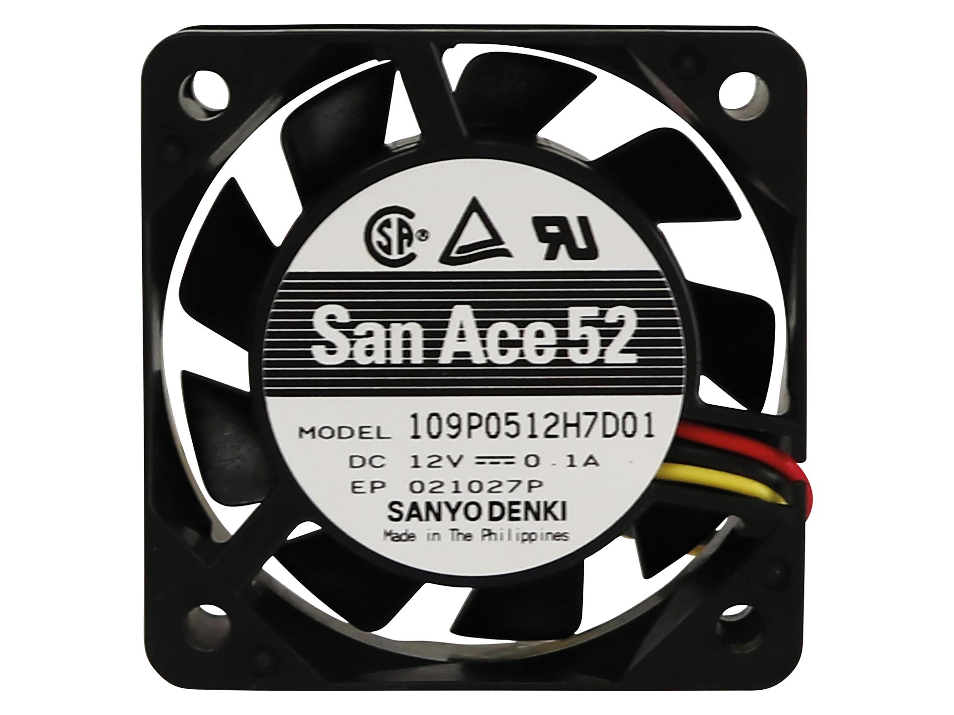 SANYO DENKI, Axiallüfter, San Ace 52, 52x52x15 mm, 12V~, 1,44W ...